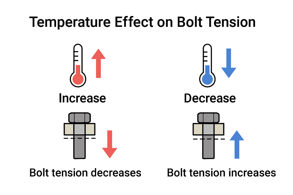 Bolt Load after temp change : Thermal effects on bolted joints